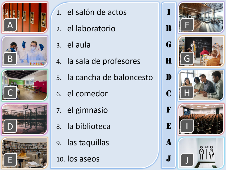 Claro 1 unit 6.4 - Lo que hay en mi insti (school facilities ...
