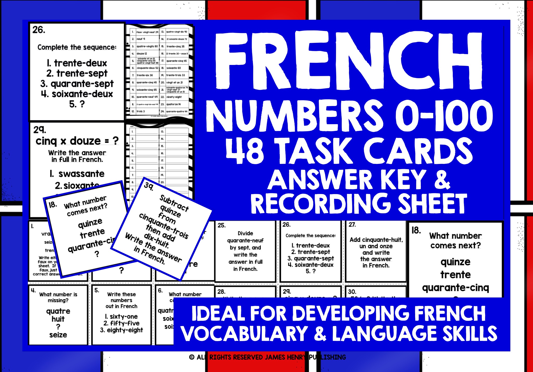 French Numbers 0 100