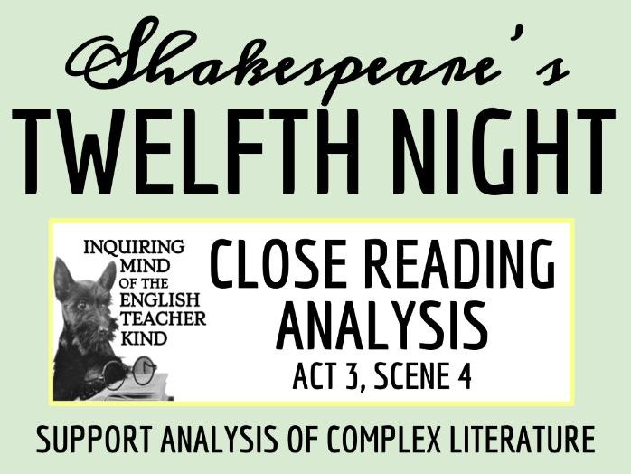 Twelfth Night Act 3 Quiz & Close Reading Bundle | Teaching Resources