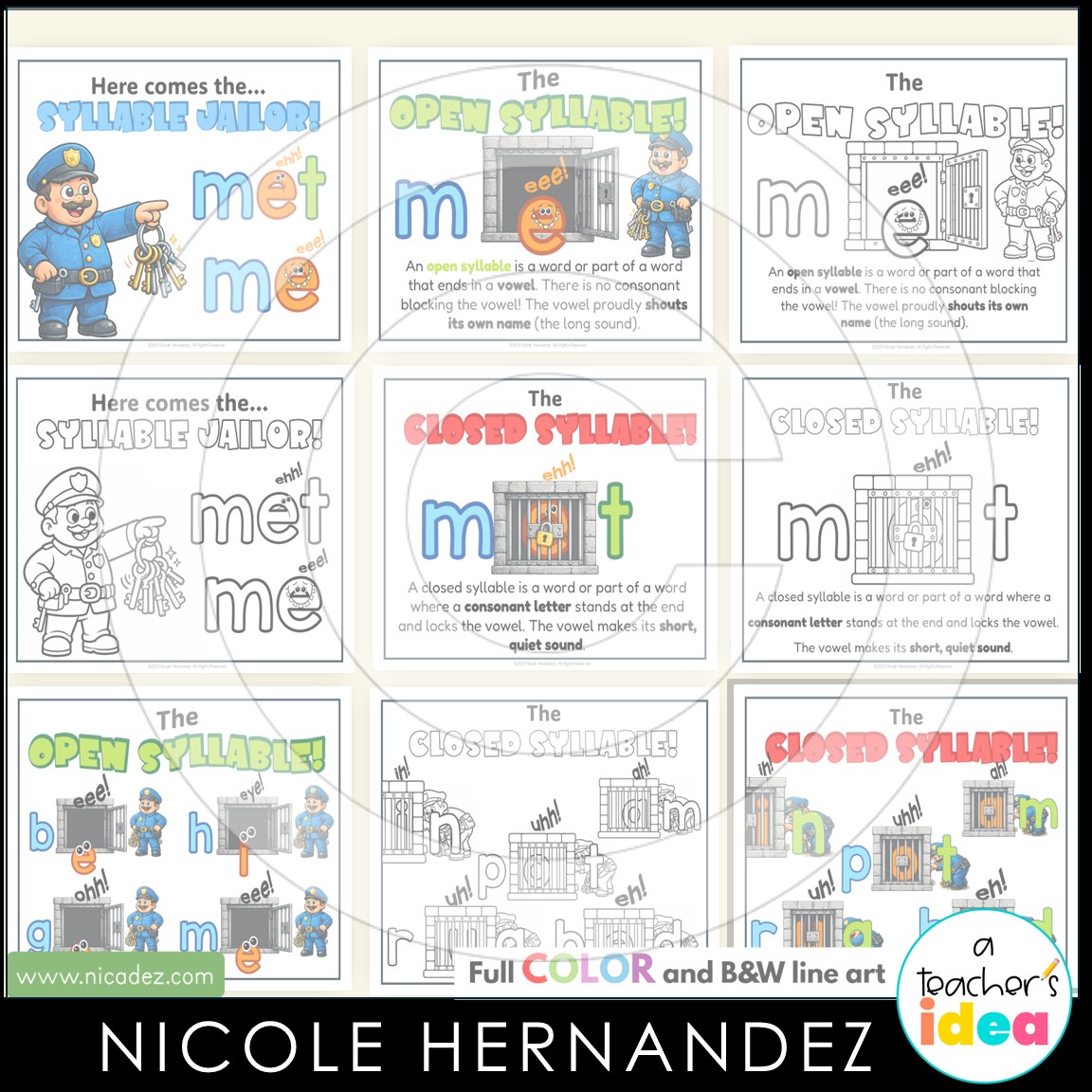 Open and Closed Syllables Posters | Phonics Anchor Charts (Phonics ...