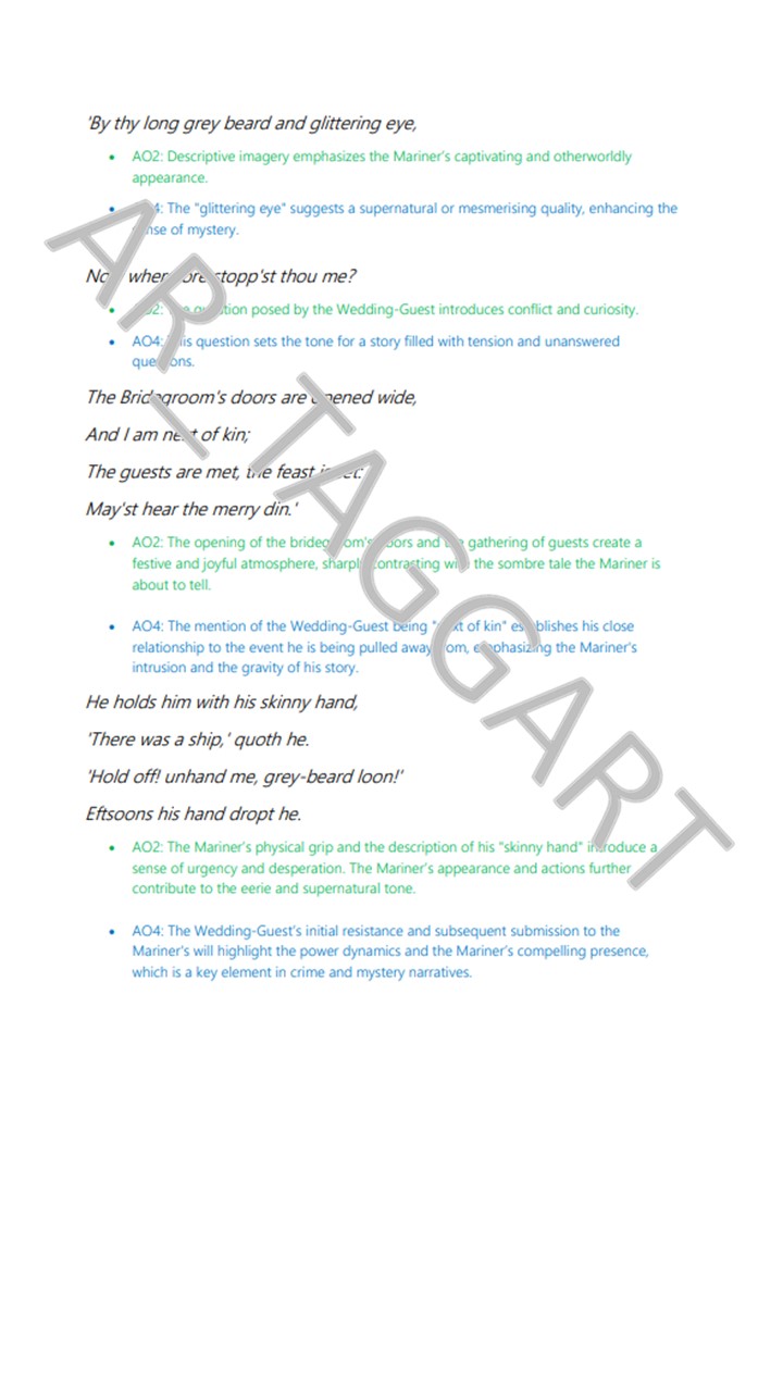 COLERIDGE – Ancient Mariner | Fully Annotated | A Level Lit A ...