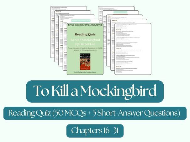 To Kill a Mockingbird Reading Quiz – Chapters 16-31 | GCSE & A-Level ...