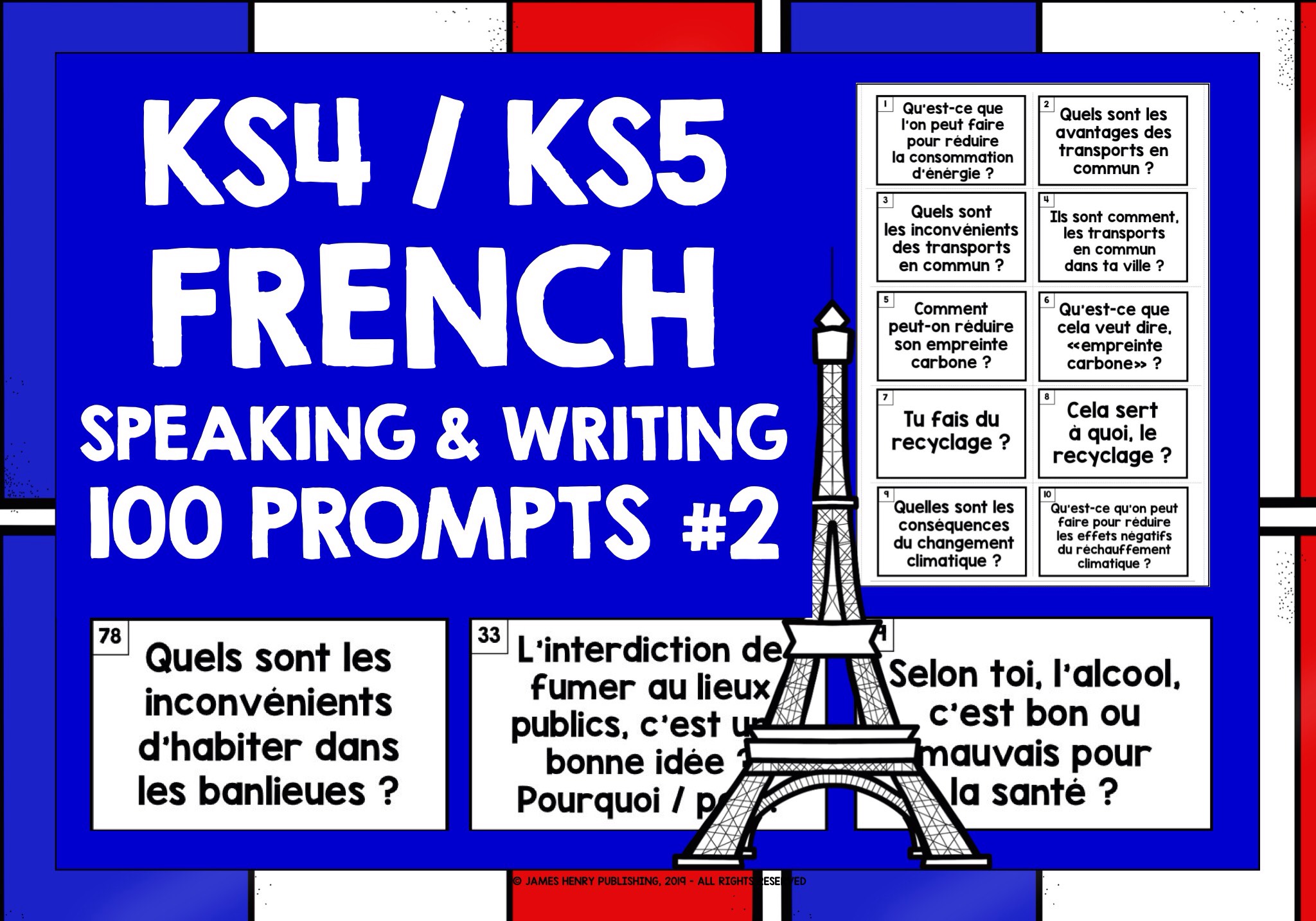 FRENCH SPEAKING & WRITING PROMPTS #2 | Teaching Resources