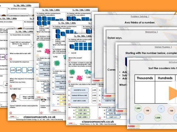 Free Year 4 1s 10s 100s 1 000s Autumn Block 2 Step 1 Maths Lesson Pack Teaching Resources