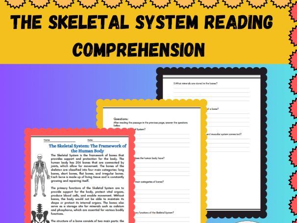Human Body Systems | Skeletal System | Reading Comprehension | Teaching ...