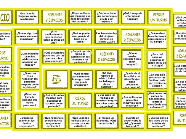 Hospitals and Injuries Spanish 4 Worksheet-2 Game-1 Exam Bundle ...