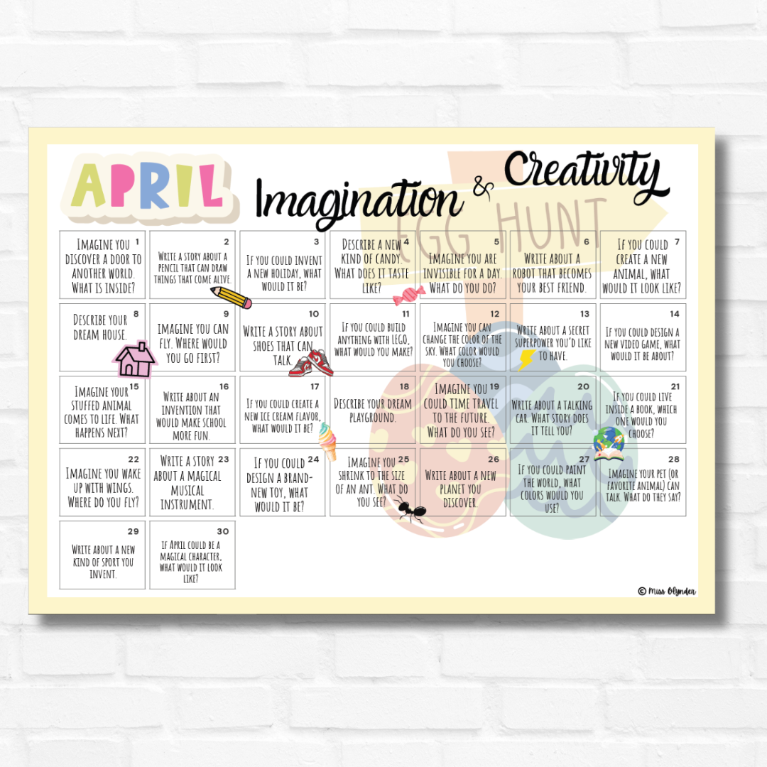 April Writing Prompt Calendar – Daily Journal Prompts (ESL/EAL ...