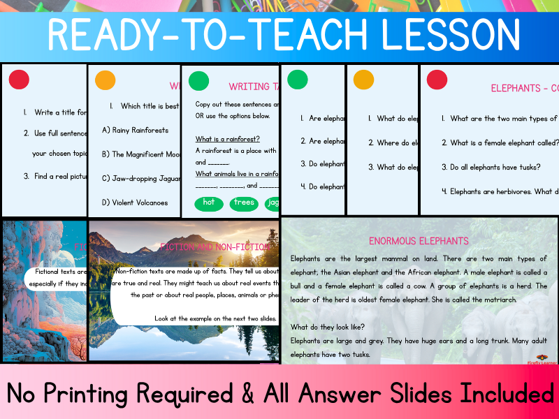 Non-fiction writing - Fact Files Lesson for KS1 (Years 1 & 2) PPT ...