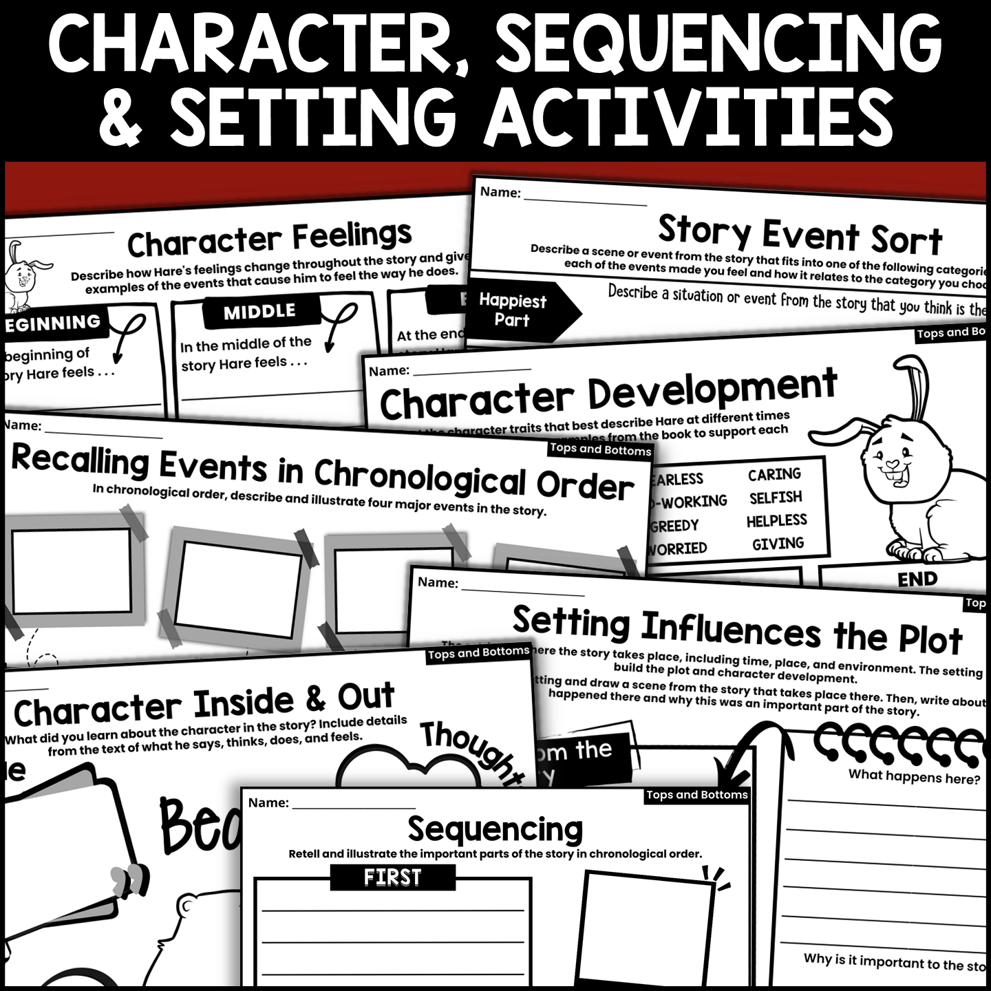 Tops and Bottoms Interactive Read Aloud Book Companion Activities for ...