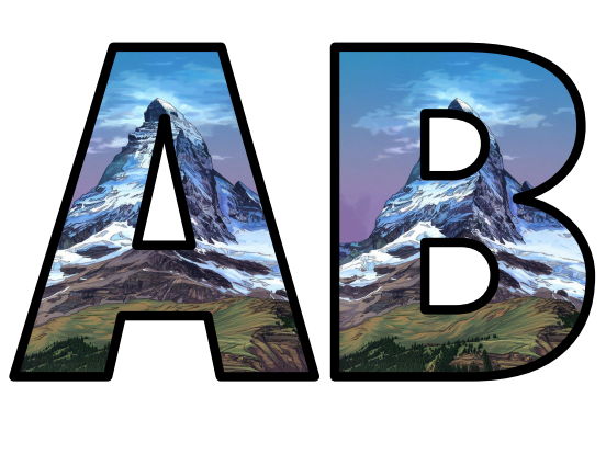 Matterhorn Switzerland Geography Mountain Lettering Set Display Title ...