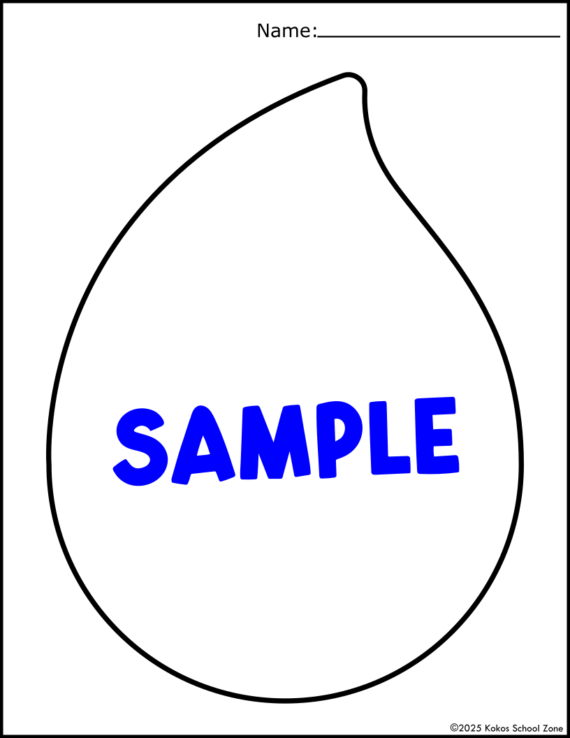 Raindrop Writing Paper Template - Printable - Unlined, with Lines ...