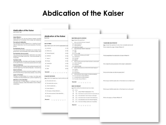 Abdication of the Kaiser | Teaching Resources