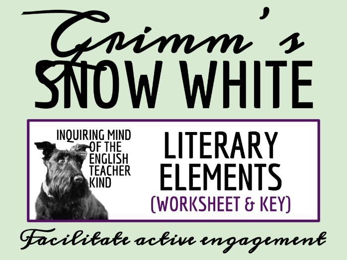 "Snow White and the Seven Dwarfs" Literary Craft Worksheet (Grimm's ...