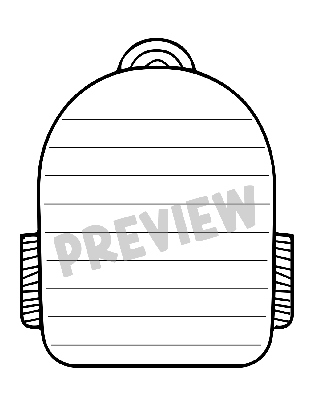 Back to School Writing Paper - School Backpack Template Bundle (4 ...