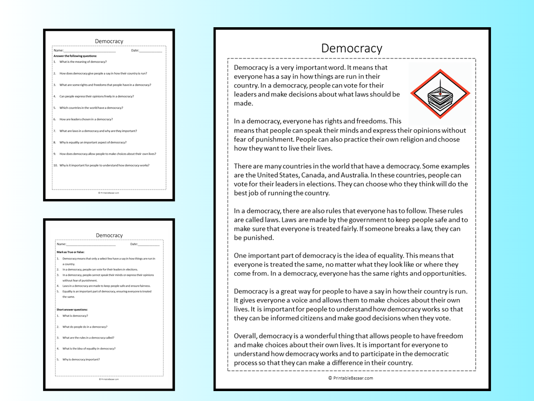 Democracy Worksheet