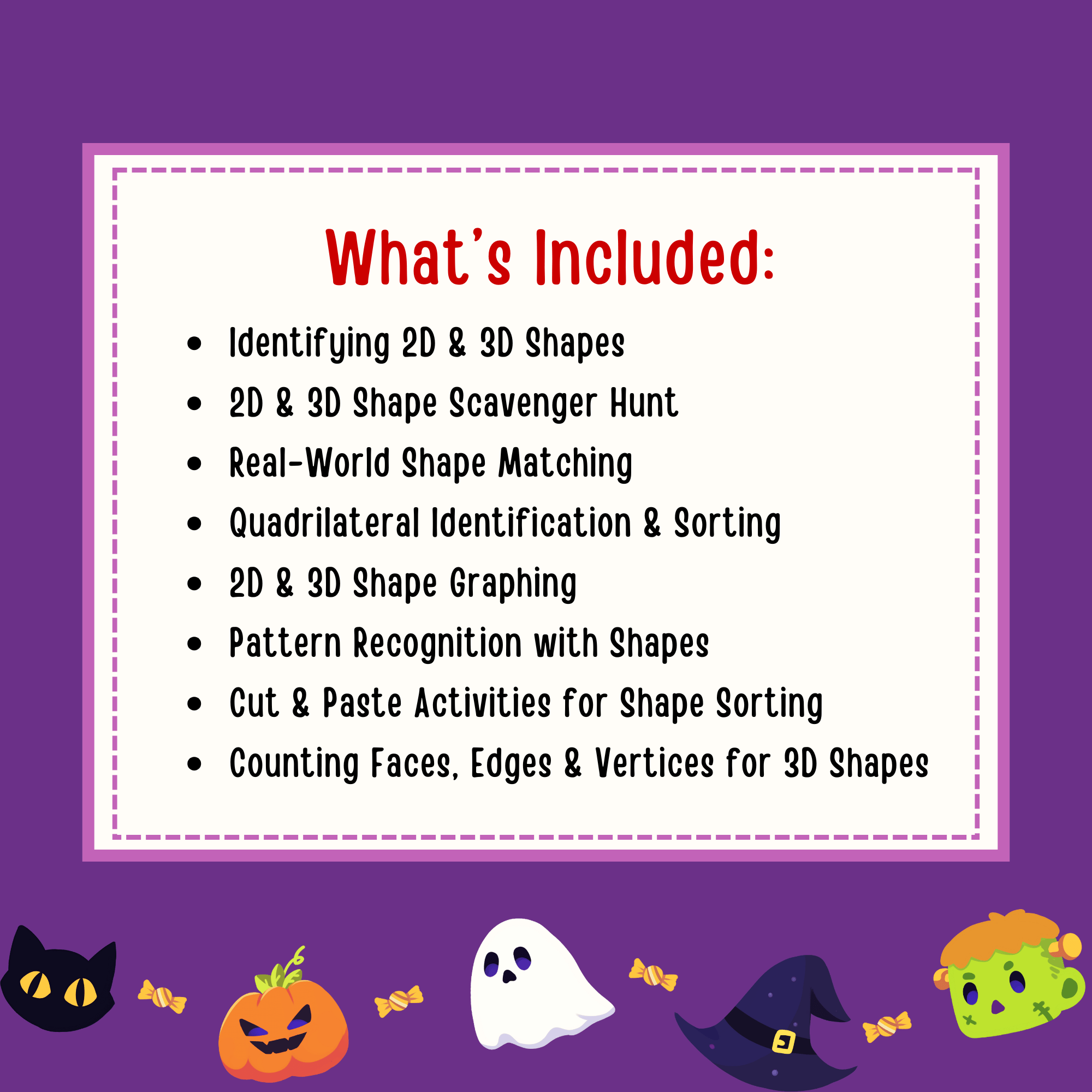 Halloween 2D and 3D Shapes Worksheet – Activities 1st Grade Morning ...