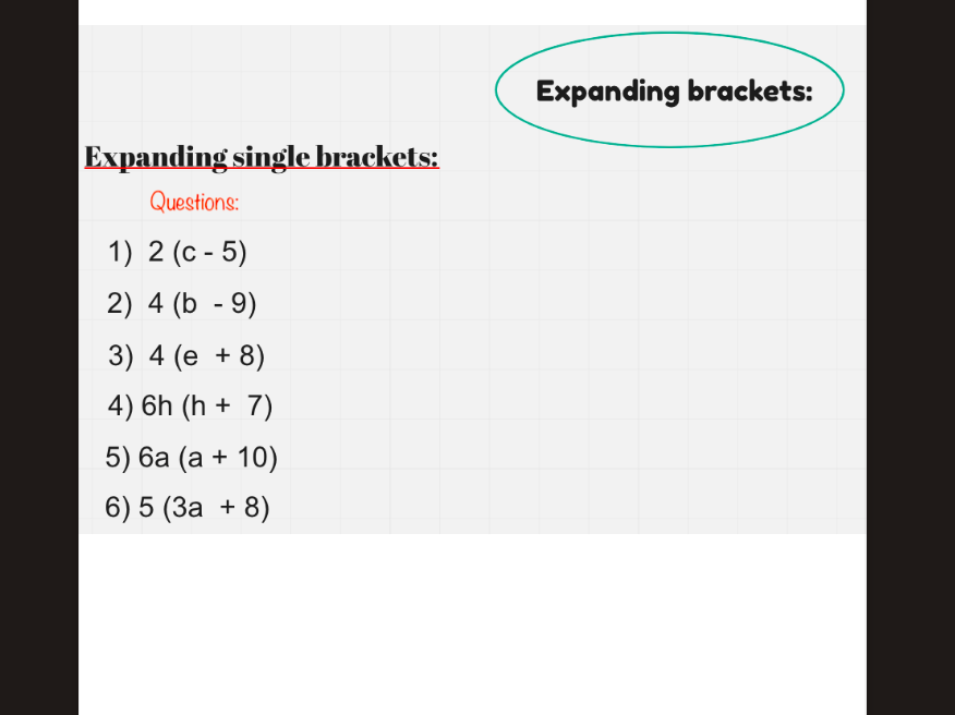 GCSE Expanding Brackets Worksheet GCSE Expanding Brackets Worksheet
