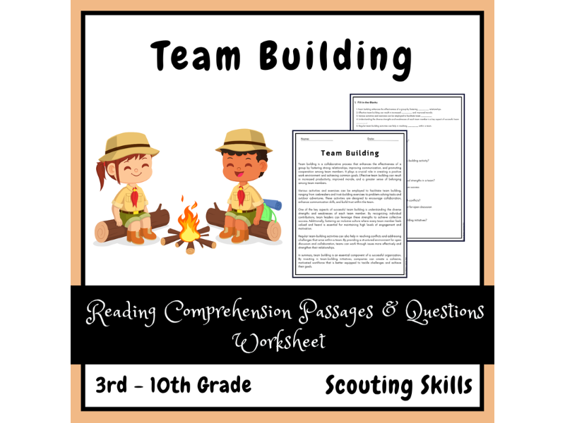 Team Building Reading Comprehension Passages & Questions Worksheets ...