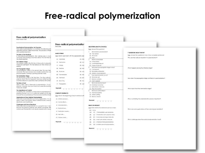 Free-radical polymerization (Infotext and Exercises) | Teaching Resources