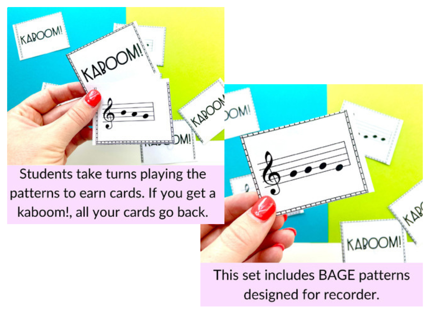 B-A-G-E Recorder Kaboom Game for Primary Music Class | Teaching Resources