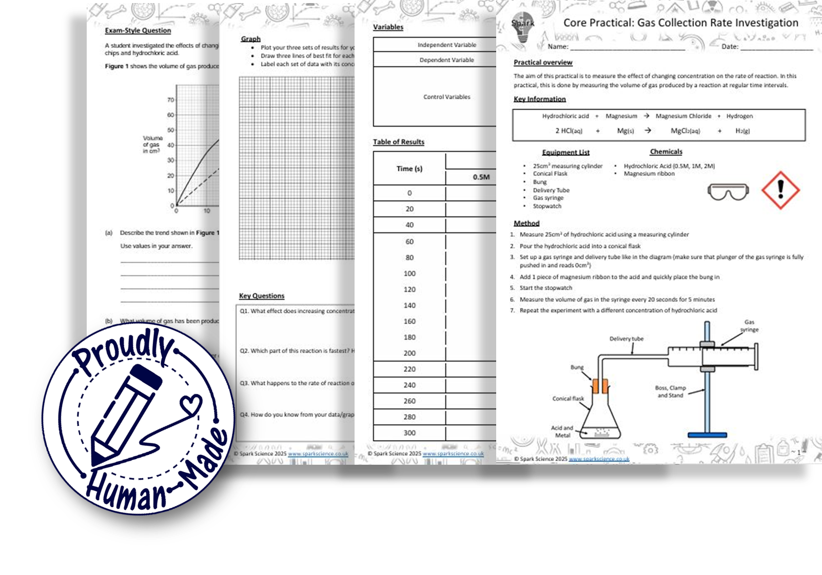 Required Practical: Gas Collection - Student Worksheet Only | Teaching Resources