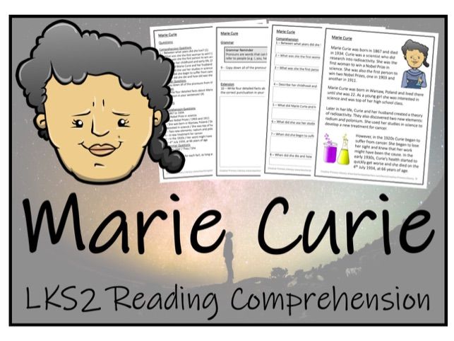 Lks2 Science Marie Curie Reading Comprehension Activity Teaching