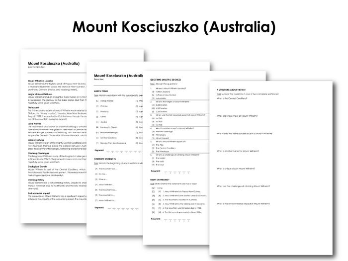 Mount Kosciuszko (Australia) | Teaching Resources