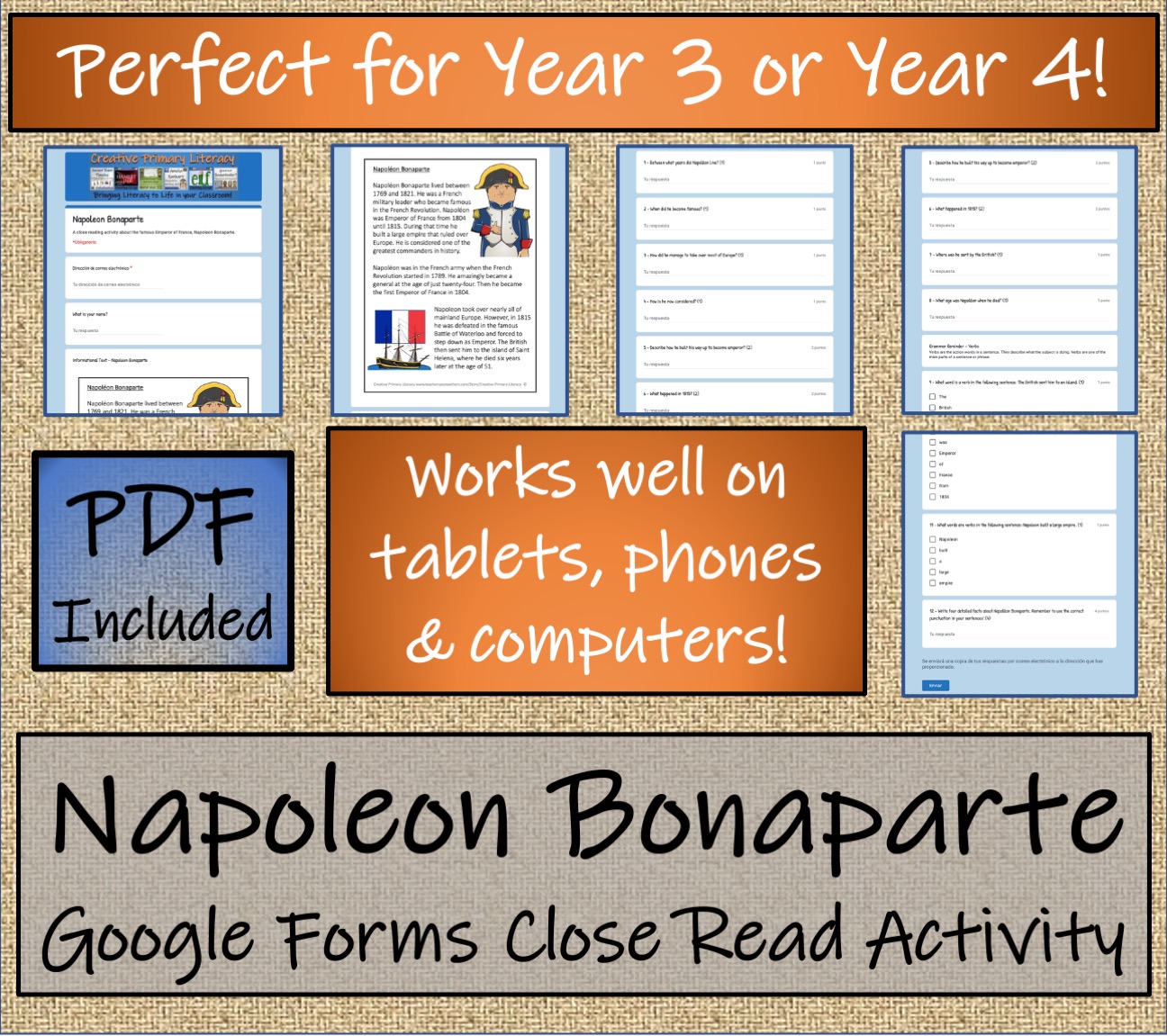 LKS2 Napoleon Bonaparte Reading Comprehension Activity | Digital ...