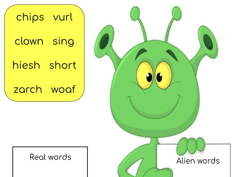 Phonics phase 3 - real word or alien word? | Teaching Resources