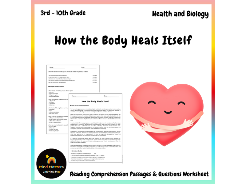 How the Body Heals Itself Reading Comprehension Passages & Questions ...