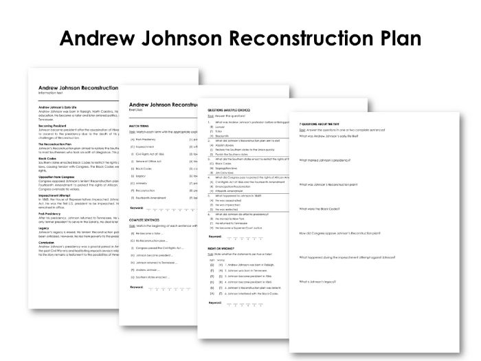 Andrew Johnson Reconstruction Plan | Teaching Resources