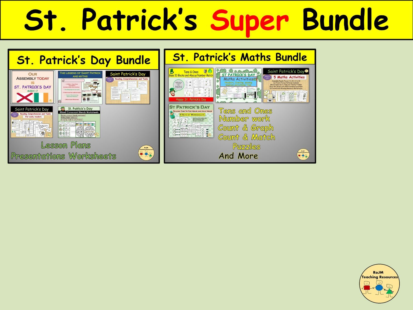 St Patricks Day Bundle Maths English and More | Teaching Resources