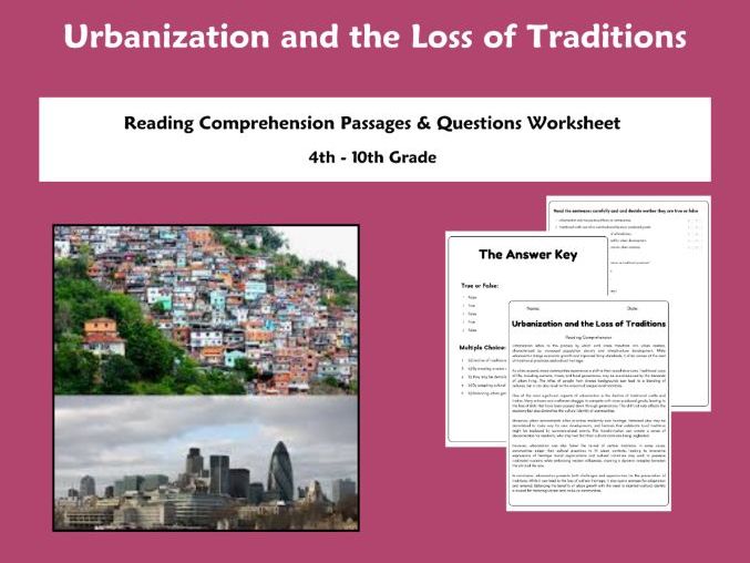 Urbanization and the Loss of Traditions: Reading Comprehension Passages ...