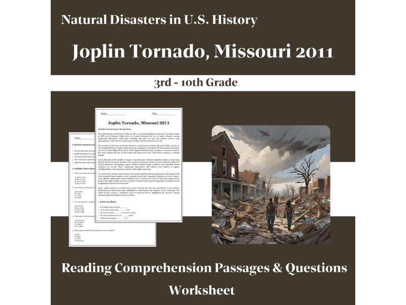 Joplin Tornado of 2011 Reading Comprehension Passages & Questions ...