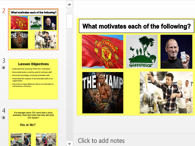 Intro to Motivation - Maslow - People in Business - GCSE Business ...