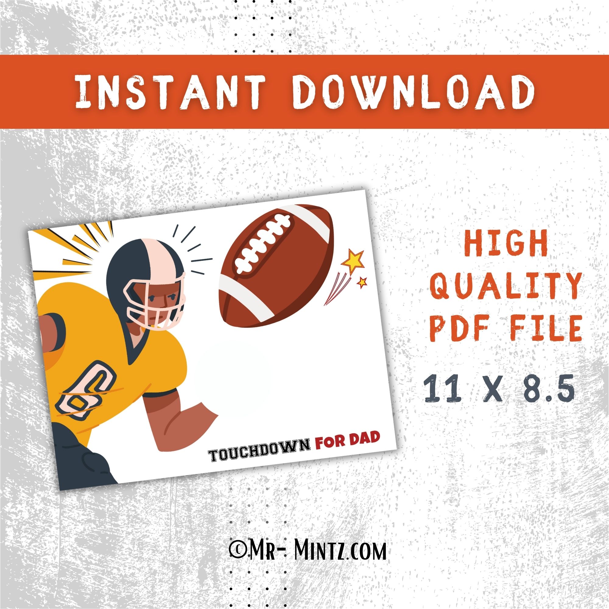 Football Handprint Craft for Dad – Gift from Kids for Father’s Day or ...