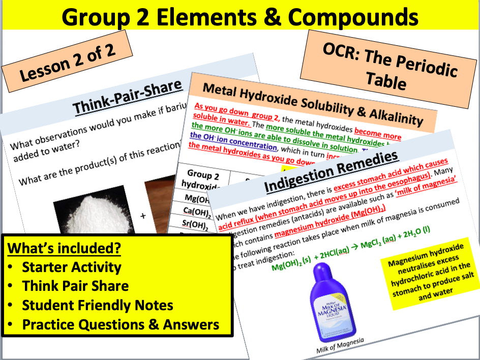 AS Chemistry: Group 2 Compounds | Teaching Resources