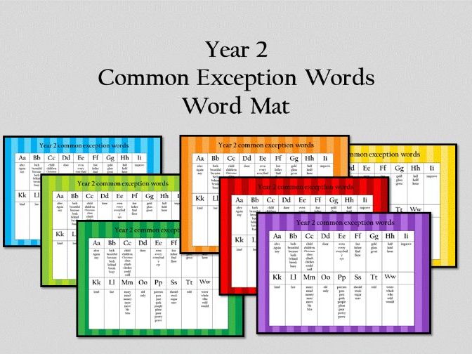 year 2 word mat - common exception words | Teaching Resources