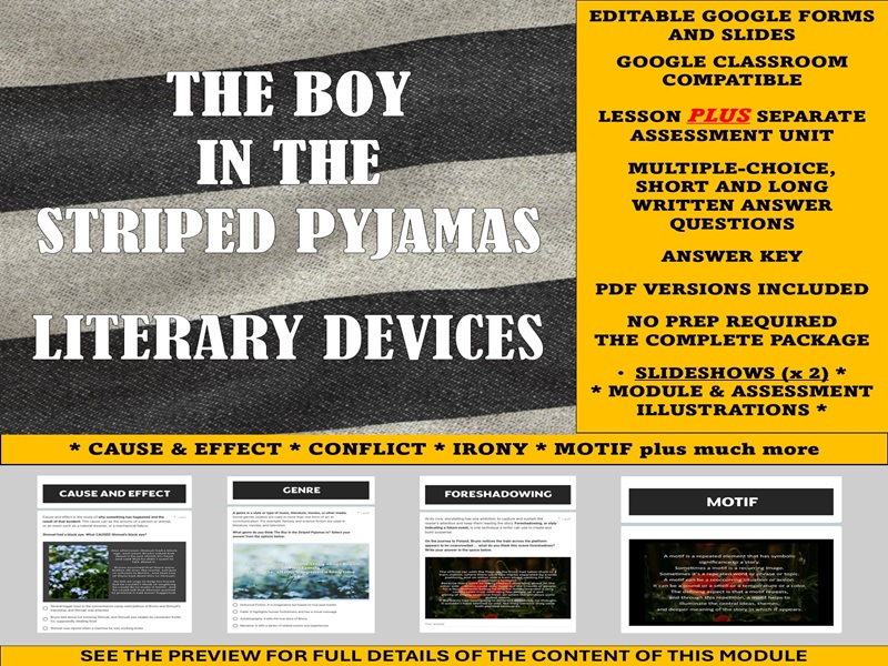 The Boy in the Striped Pyjamas [Book] Literary Devices | Teaching Resources