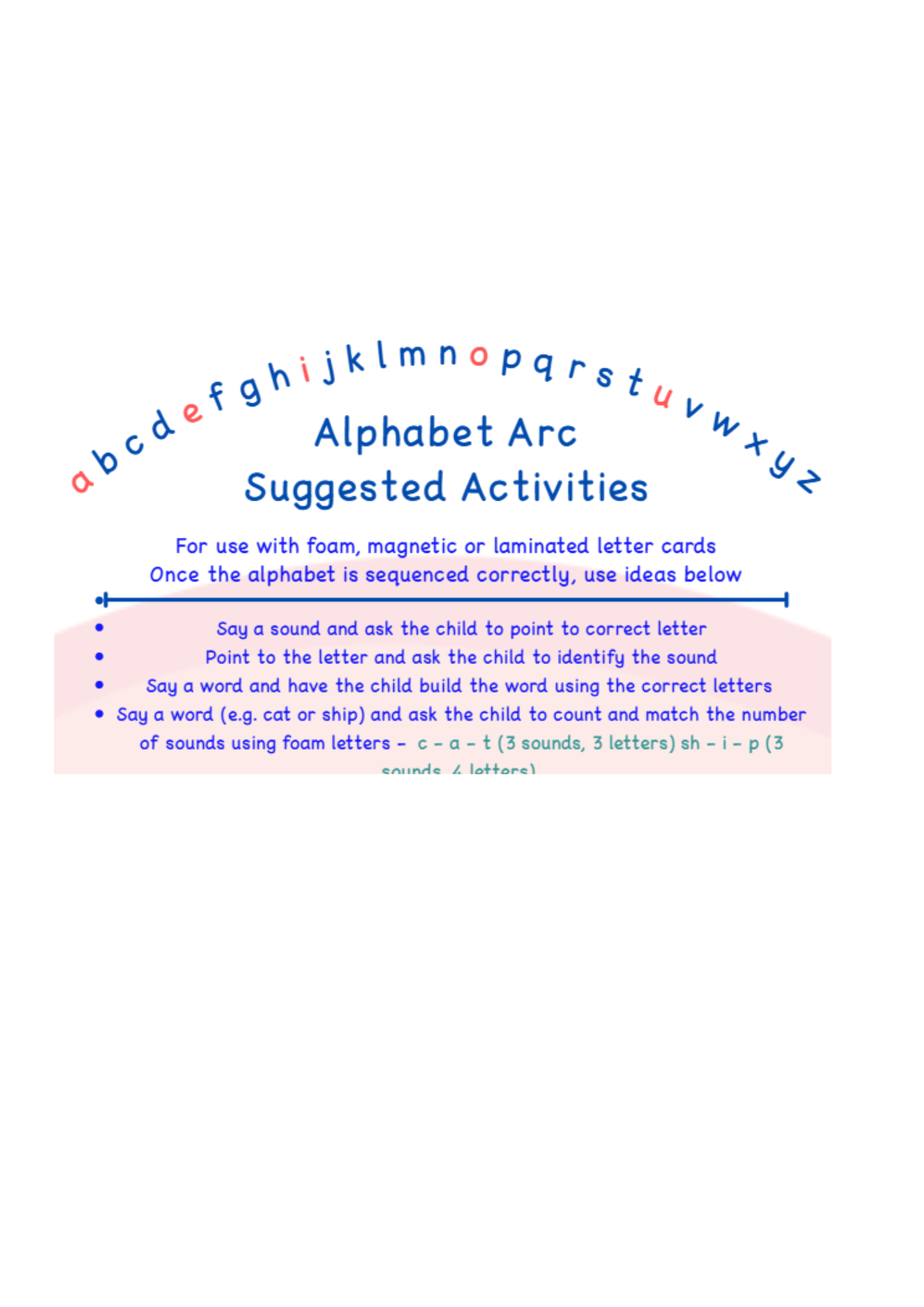 Alphabet Arc Activities | Teaching Resources