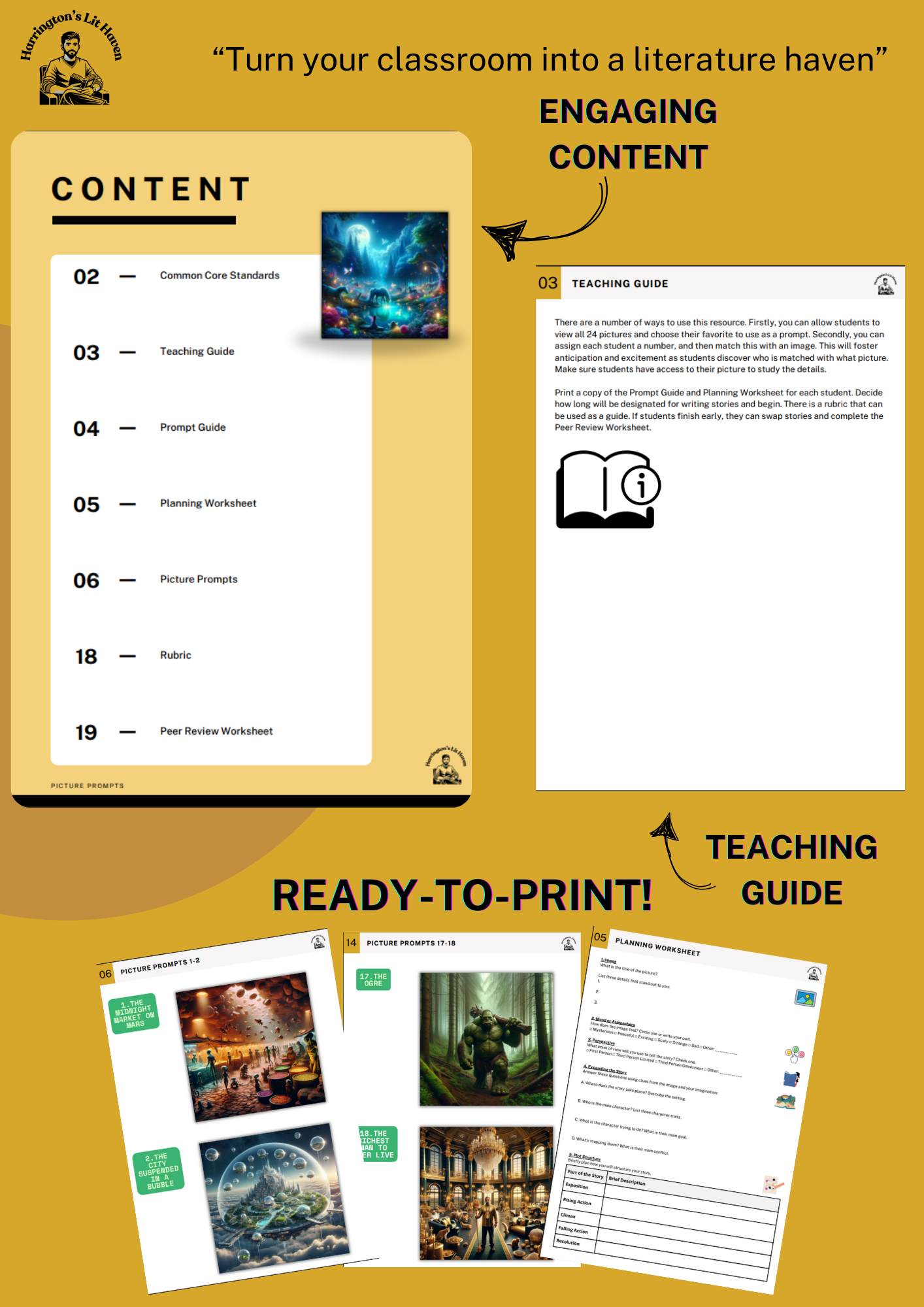 Picture Prompts x24 - Short Story Writing - Worksheets, Guides, Peer ...
