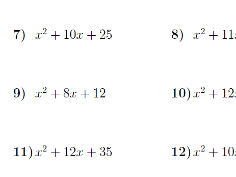 Factorising quadratic expressions with a=1 (5 worksheets with solutions ...