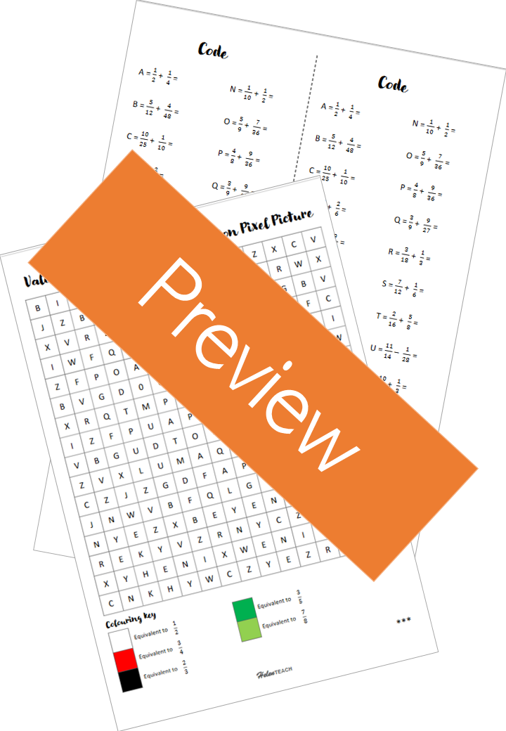 Valentine’s Fractions Pixel Art Differentiated Maths Worksheets ...