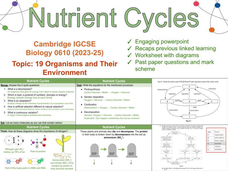 Nutrient Cycles - The Carbon Cycle and The Nitrogen Cycle | Teaching ...