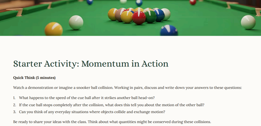 AS Level Physics - 3.3 Linear momentum and its conservation | Teaching ...