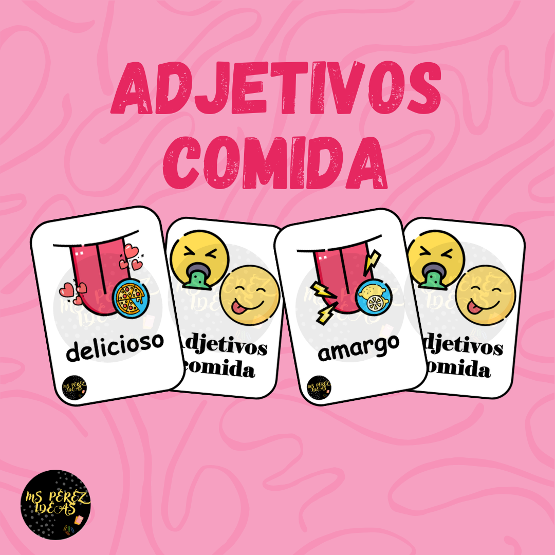 Adjetivos comida (adjectives for food) - Flashcards | Teaching Resources