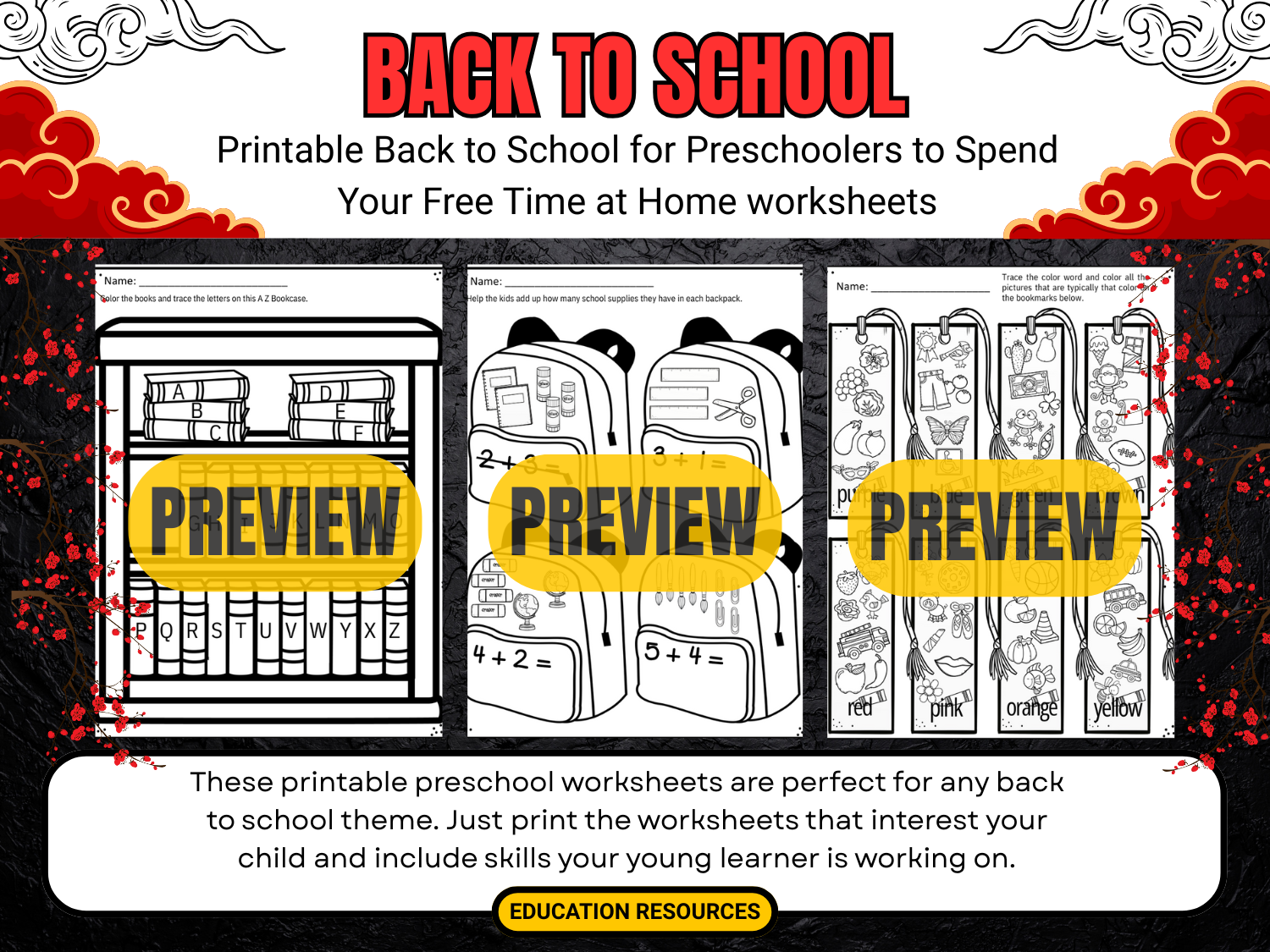 Printable Back to School Pre-K Worksheets Activities printable for kids ...