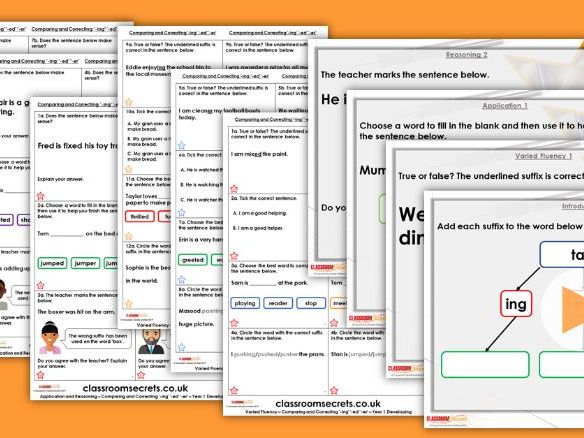 Grammar Year 1 Comparing And Correcting ‘ Ing ‘ Ed ‘ Er Summer Block 4 Step 3 Teaching