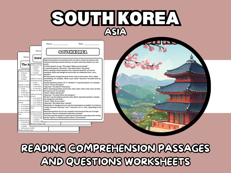 South Korea - Asia Reading Comprehension Passages & Questions ...