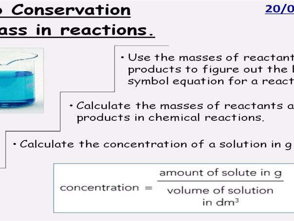 GCSE Chemistry Conservation of Mass in Reactions Lesson Powerpoint ...